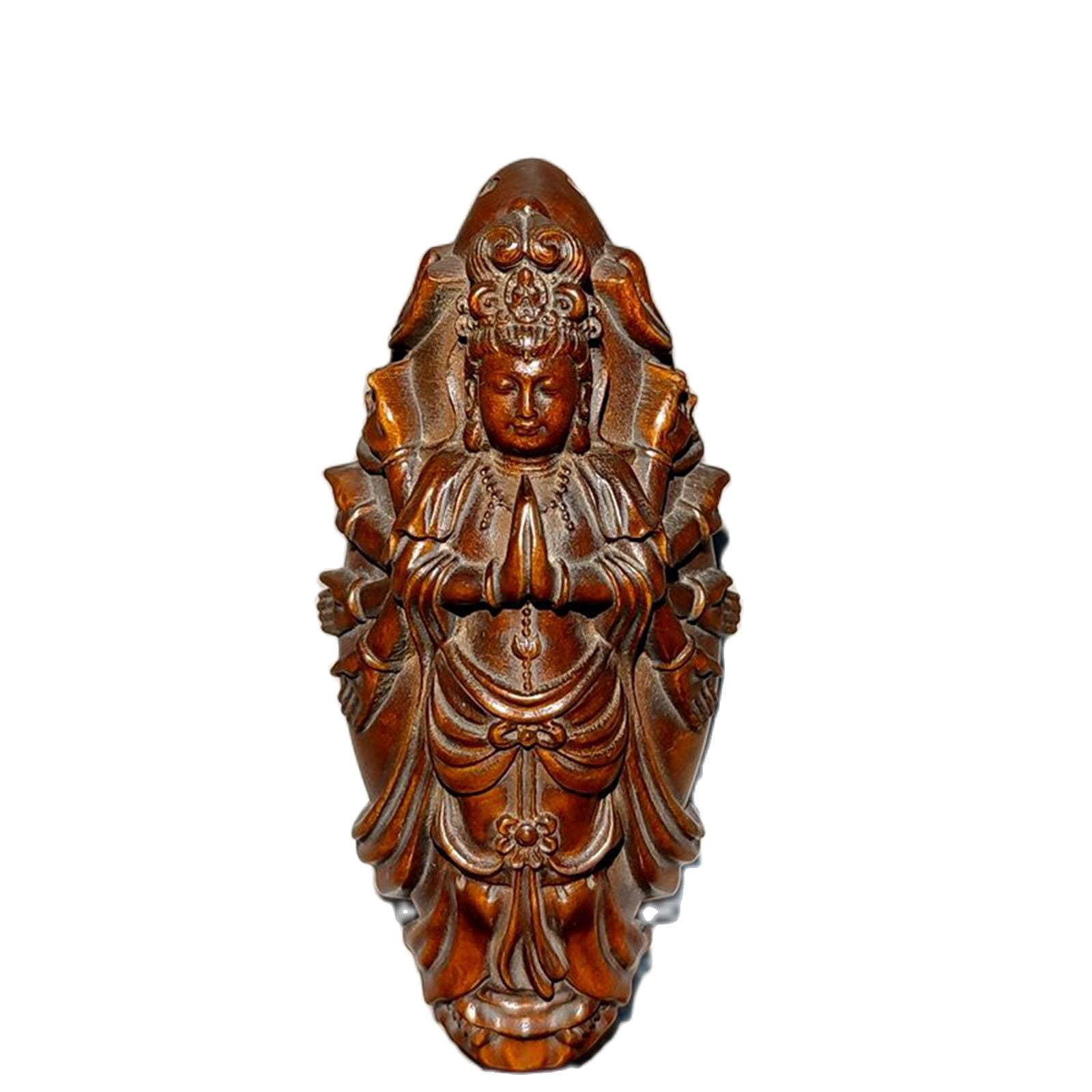 Chinese Wood Carving Deep Relief statue kwan yin Thousand-hand ...