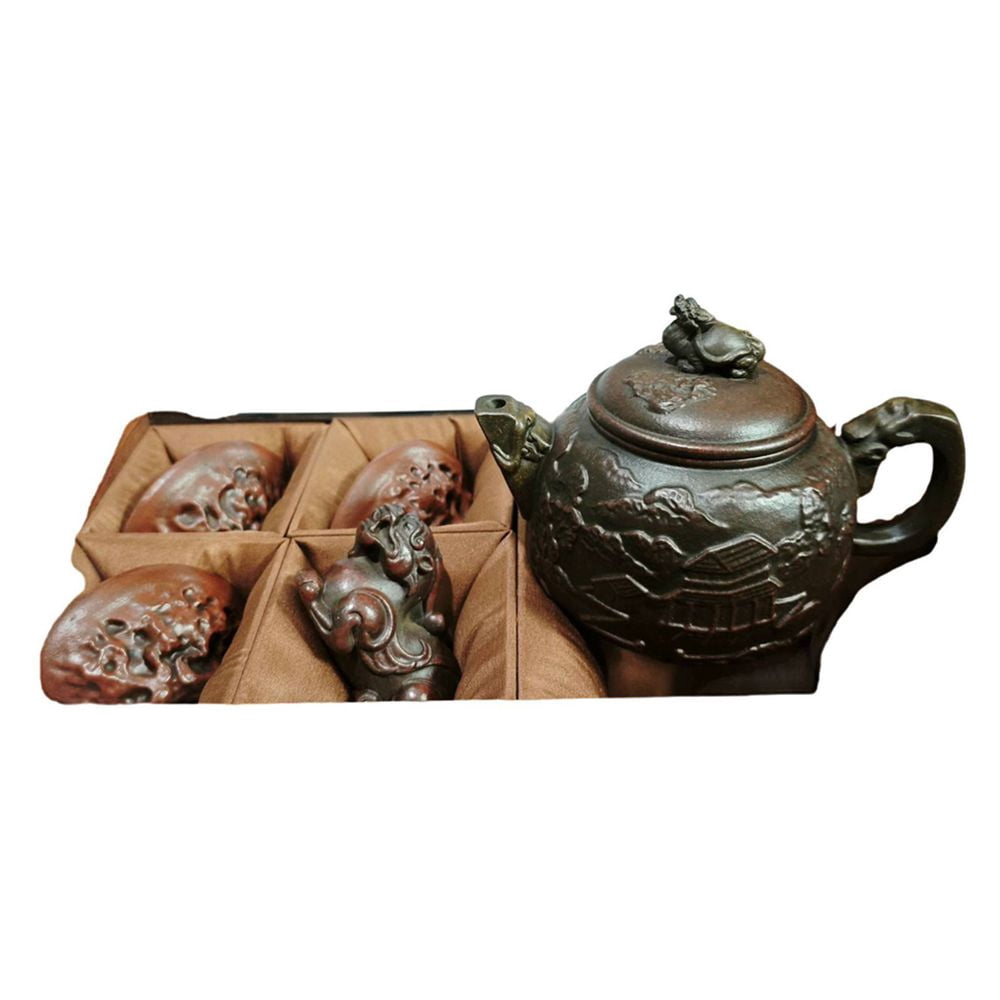 Chinese Yixing Zisha Clay Teapot Cute Kitchen Carving Pot Dragon ...
