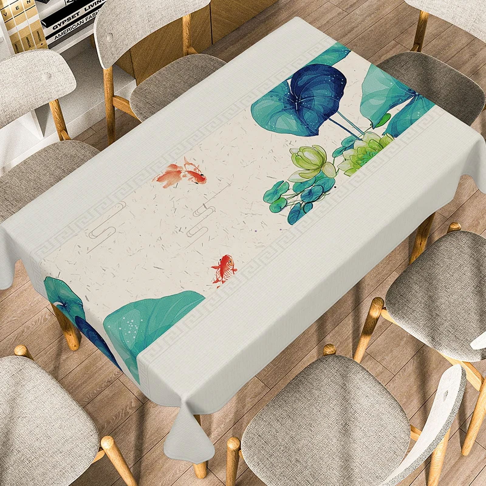Chinese Zen Ancient Style Landscape Painter's Tablecloth Dining Table ...