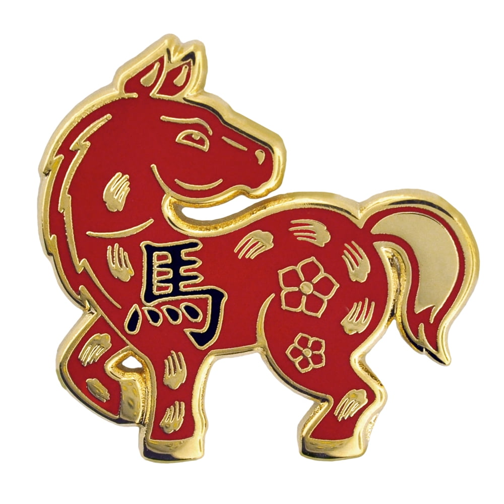 Chinese Zodiac Enamel Lapel Pin - Year of the Horse Lapel Pin - Walmart.com