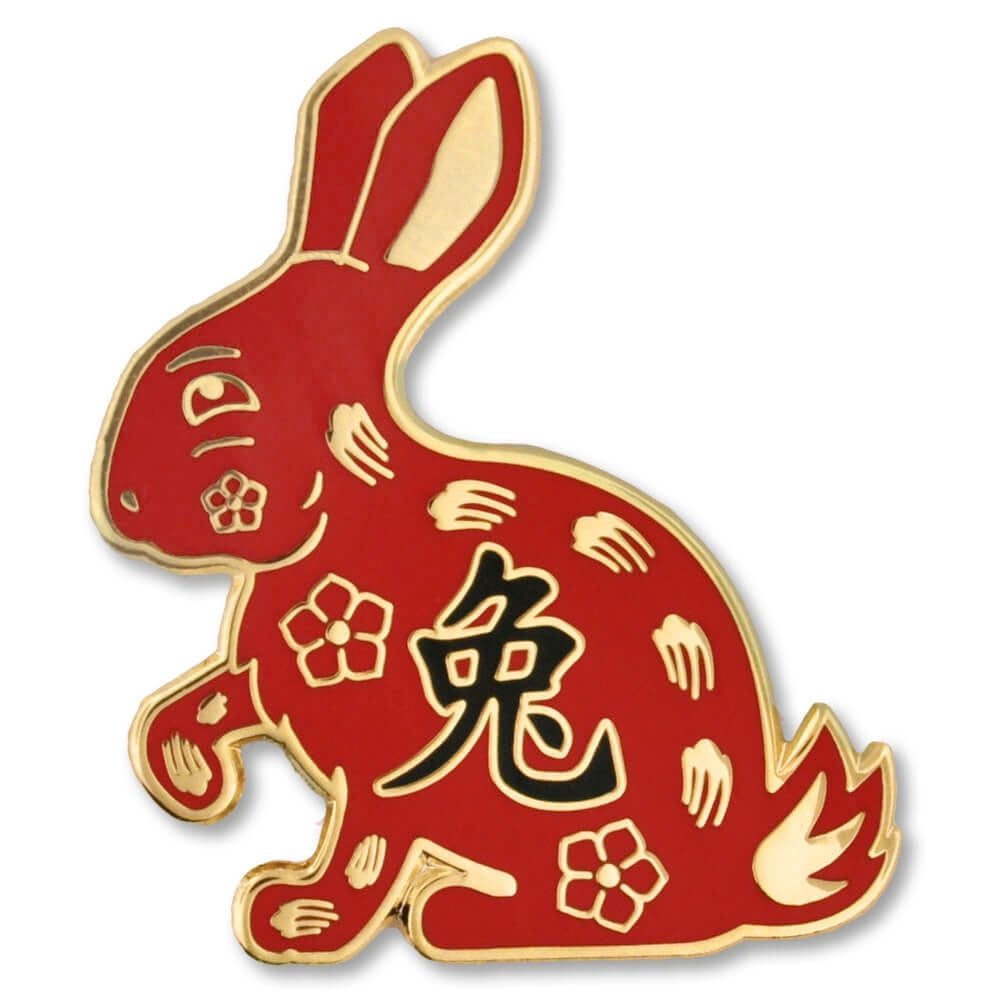 Chinese Zodiac Enamel Lapel Pin - Year of the Rabbit Lapel Pin ...