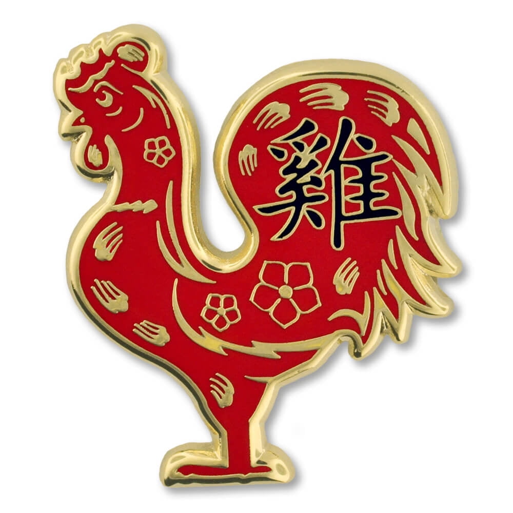 Chinese Zodiac Enamel Lapel Pin - Year of the Rooster Lapel Pin ...