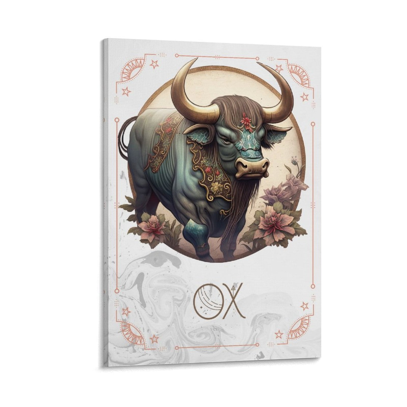 Chinese Zodiac Sign Ox Poster Picture Print Canvas Poster Wall Paint ...
