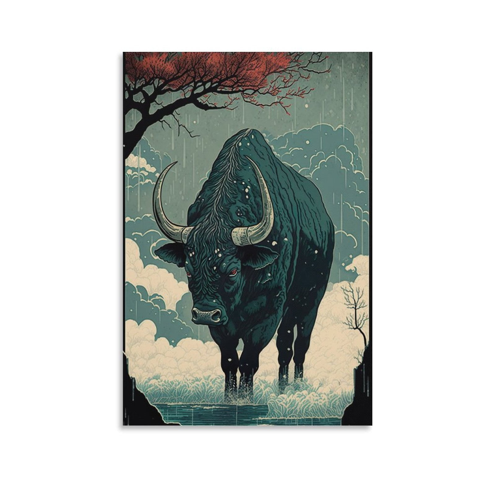 Chinese Zodiac Sign Poster OX Poster Cool Artworks Painting Wall Art ...