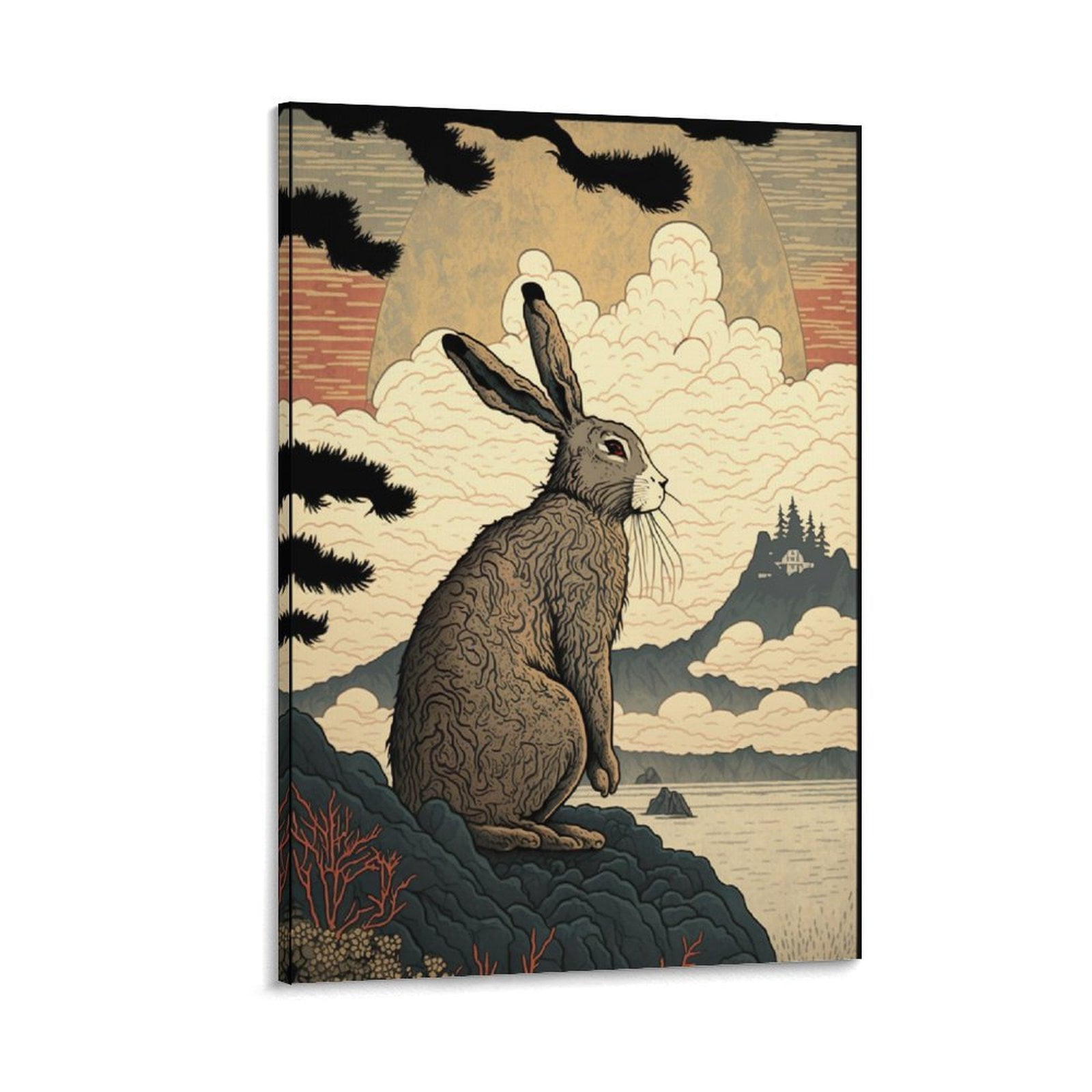 Chinese Zodiac Sign Poster Rabbit Posters Art Print Wall Photo Paint ...