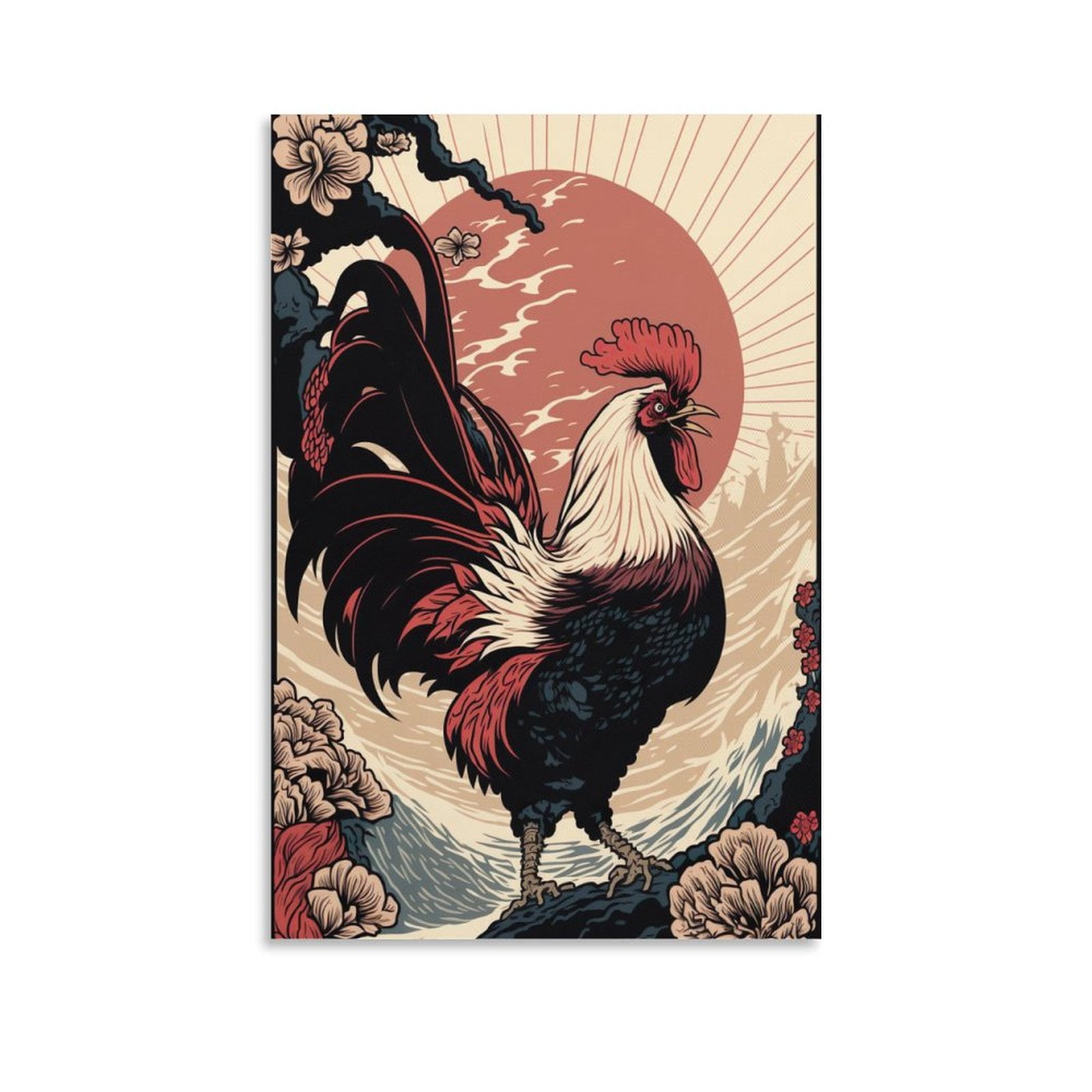 Chinese Zodiac Sign Poster Rooster Canvas Art Poster and Wall Art ...