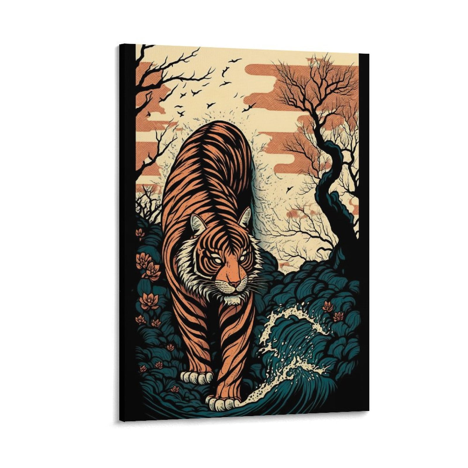 Chinese Zodiac Sign Poster Tiger Canvas Art Poster and Wall Art Picture ...