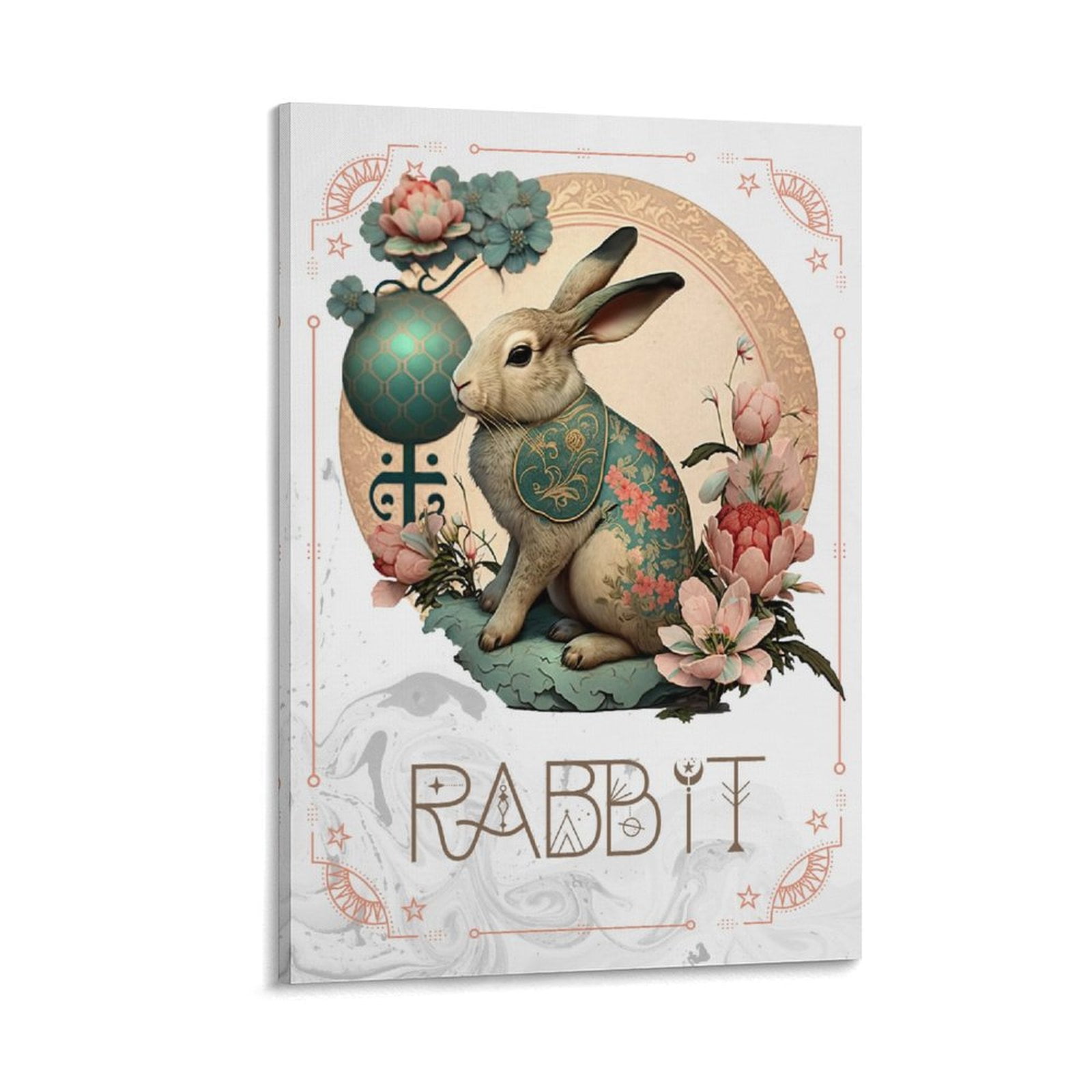 Chinese Zodiac Sign Rabbit Poster Picture Print Canvas Poster Wall ...