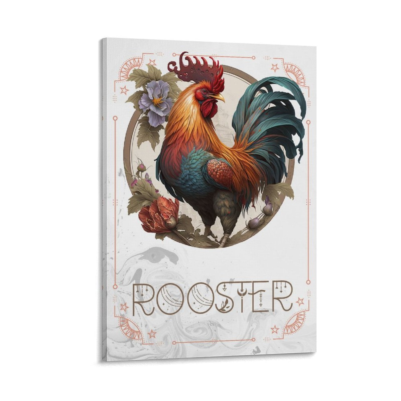 Chinese Zodiac Sign Rooster Poster Canvas Wall Art Poster Decorative ...