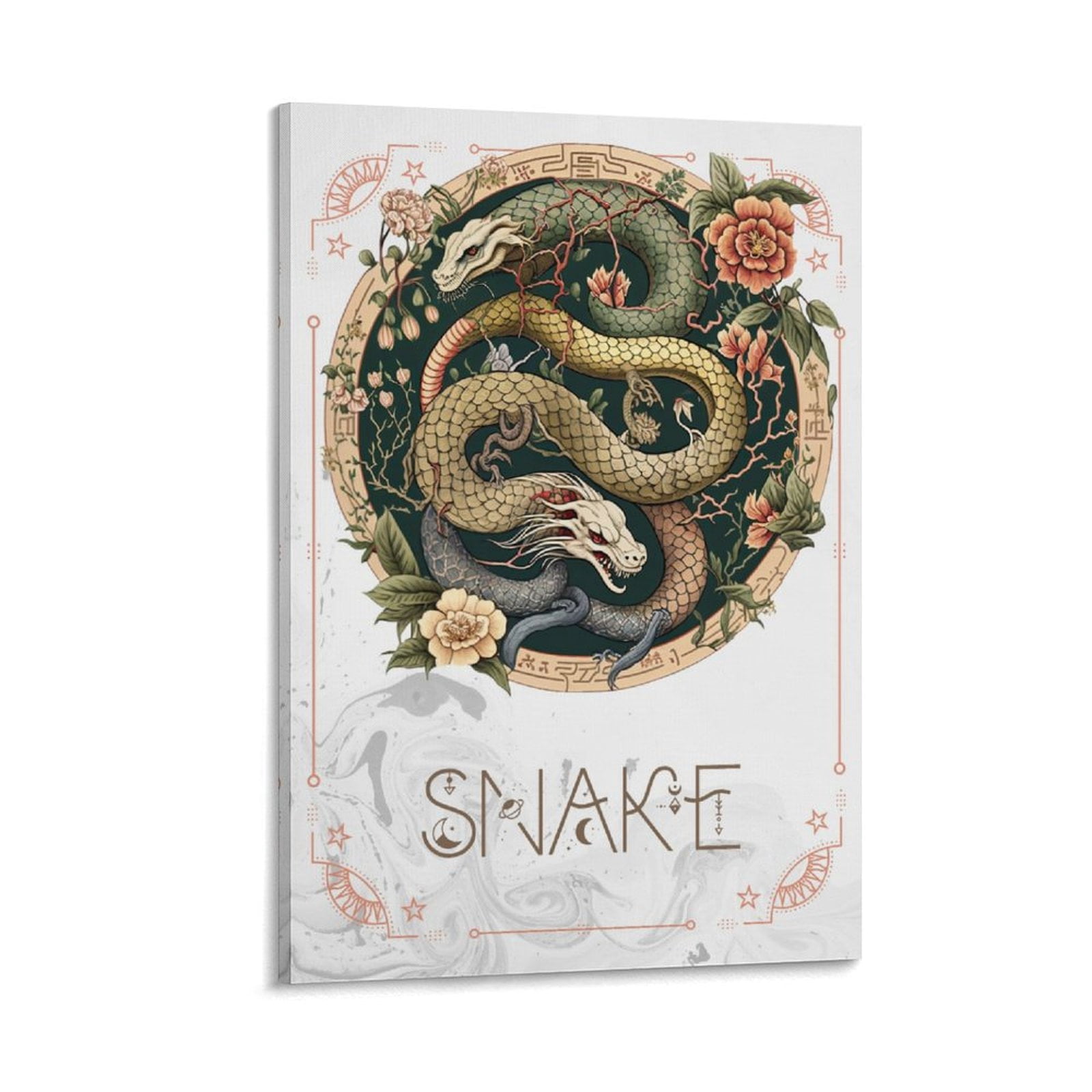 Chinese Zodiac Sign Snake Poster Canvas Poster Wall Art Picture Prints ...