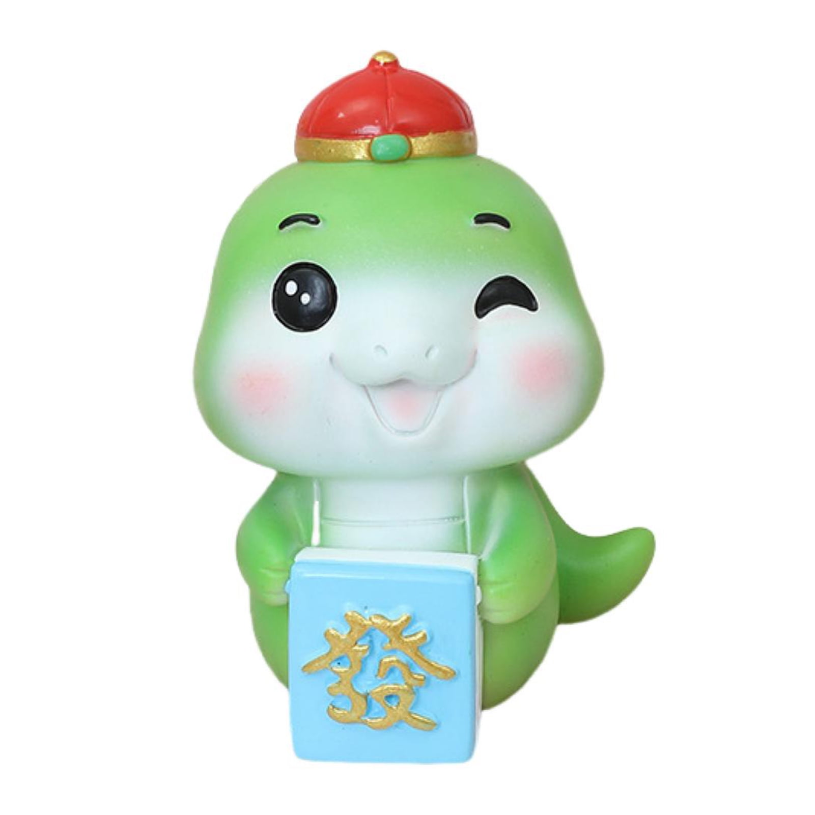 Chinese Zodiac Snake Figurine Resin Hand-Painted Snake Ornament Cartoon ...
