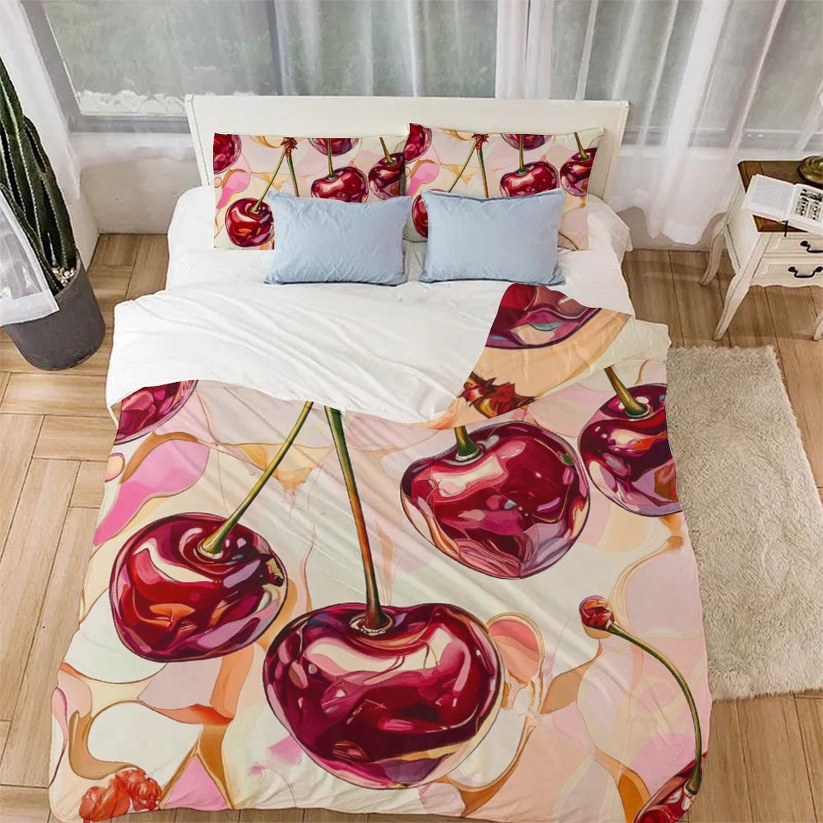 Chinese cherry 3D Printed Quilt Cover Bedding Set Comforter Covers ...