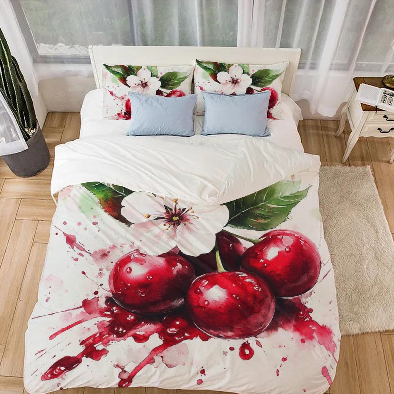 Chinese cherry Bedding Set Comforter Covers 3D Printed Quilt Cover ...