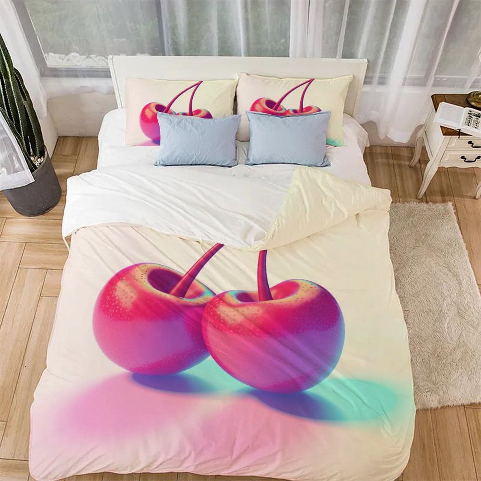 Chinese cherry Bedding Set Comforter Covers 3D Printed Quilt Cover ...