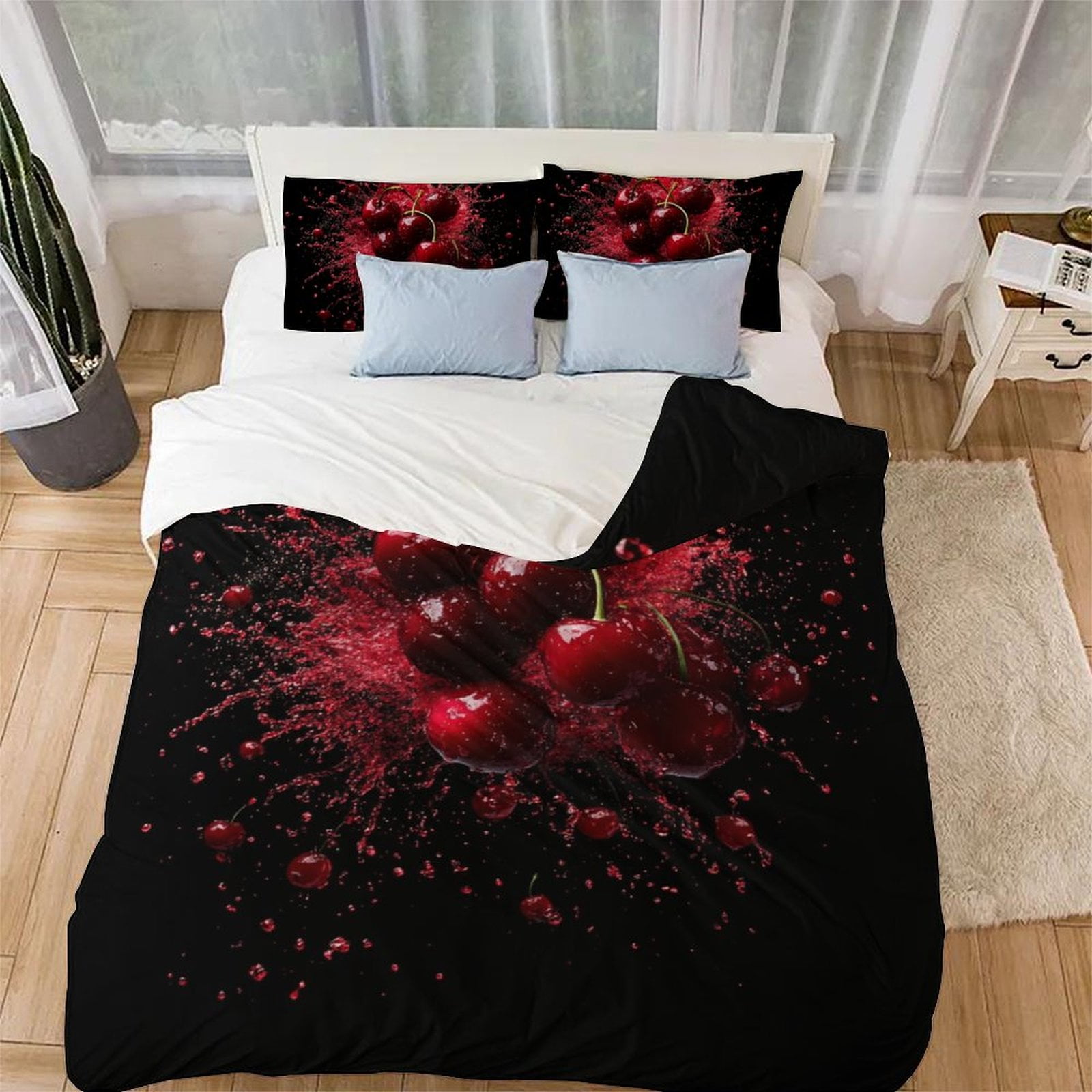 Chinese cherry Bedding Set Quilt Cover 3D Printed Duvet Cover Comforter ...