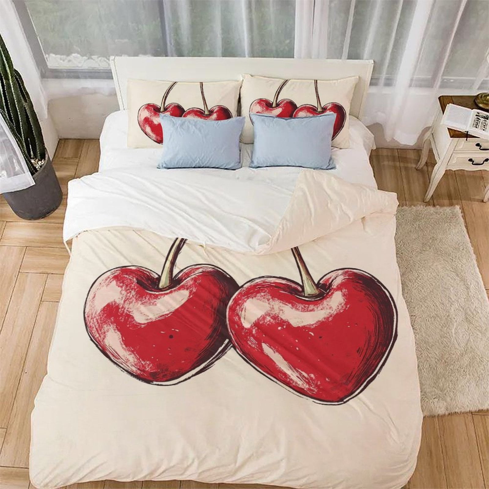 Chinese cherry Bedding Set Quilt Cover 3D Printed Duvet Cover Comforter ...