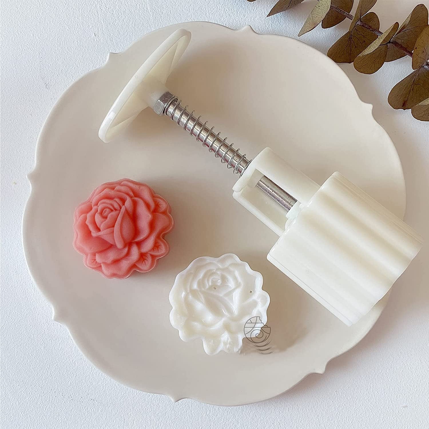 Chinese flower moon cake press mold, hand pressed cookie dessert DIY ...