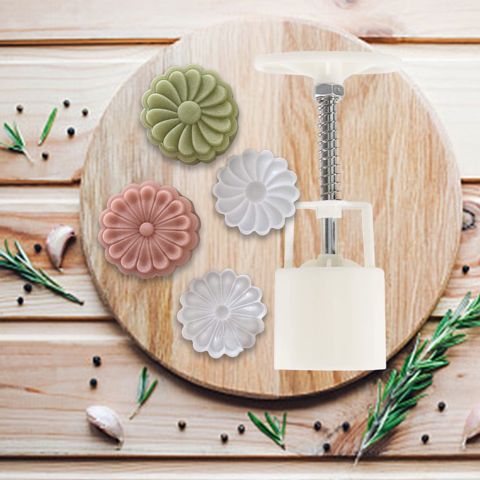 Hand-Pressed DIY Flower Mooncake Press Mold - Small Flowers - Bakery ...