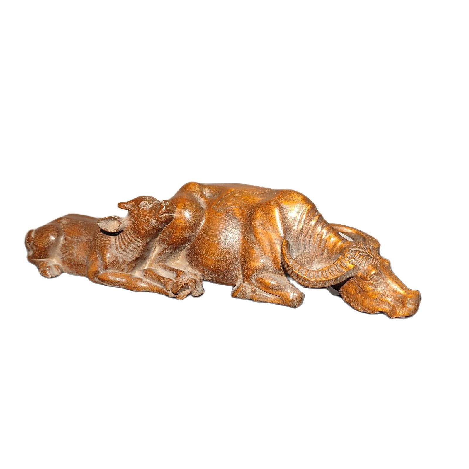 Chinese ox Boxwood hand carved wooden african statues decor statue ...