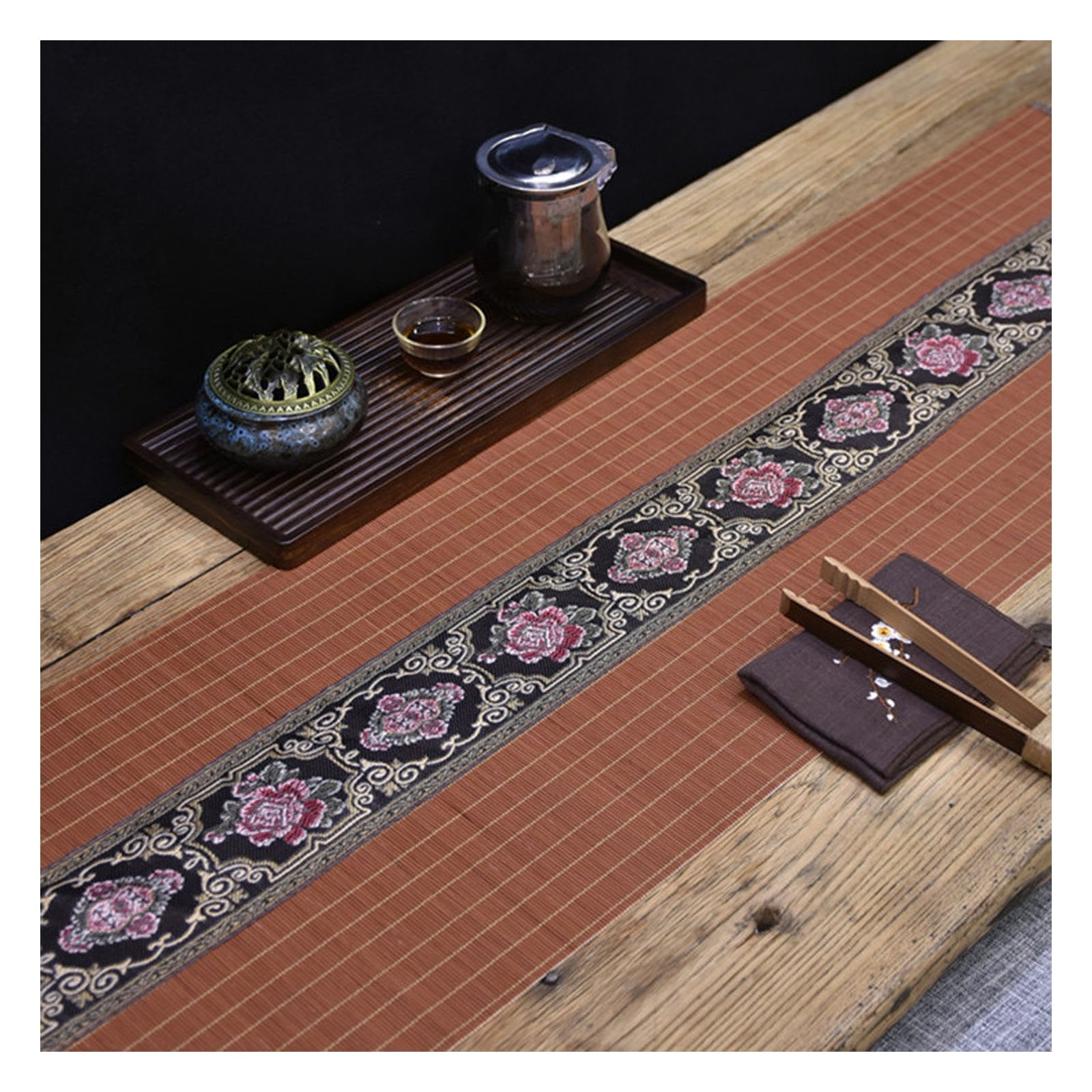Chinese-style Table Runner, Bamboo Handmade Woven Table Runner, Non ...