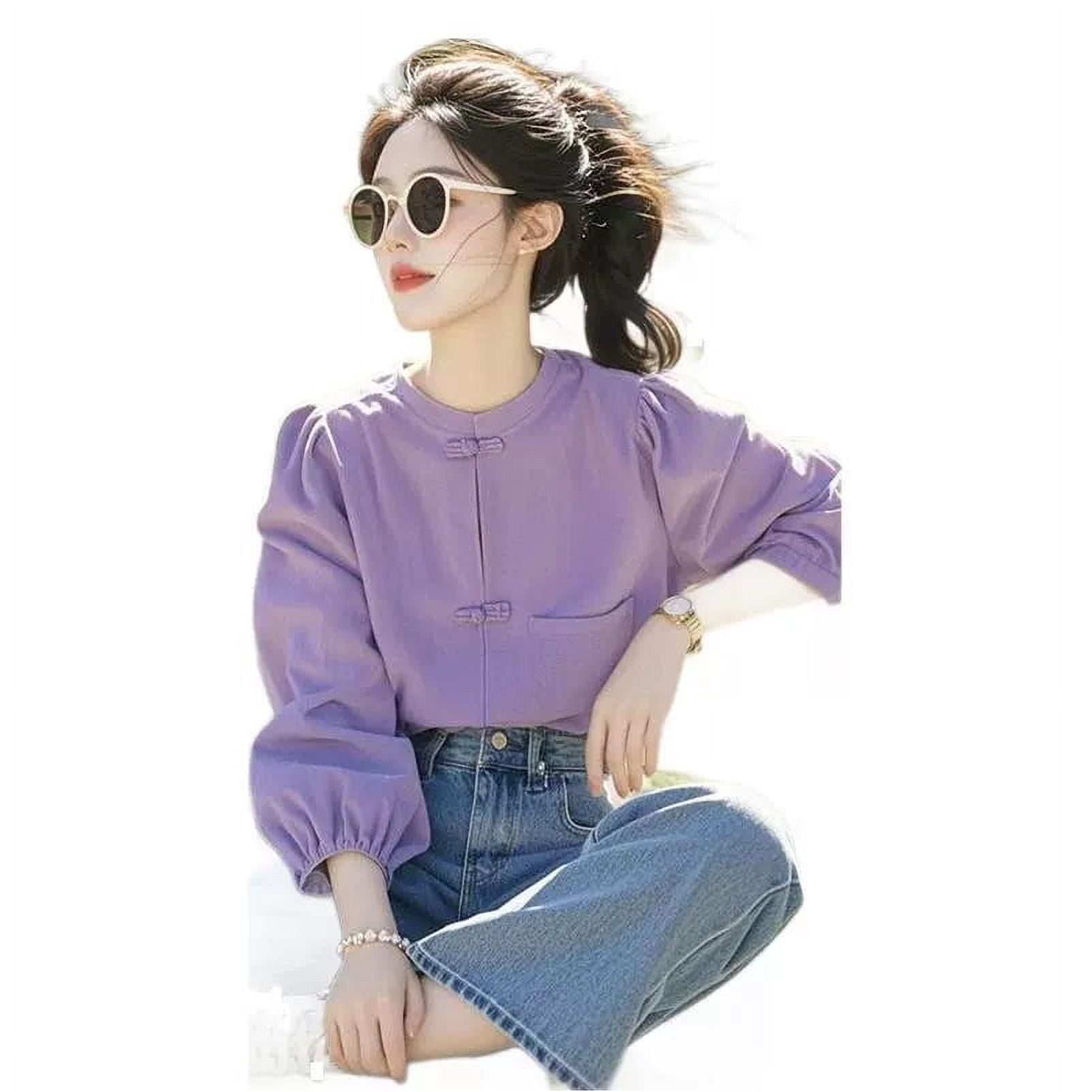 Chinese-style shirt with frog buttons and a round neckline - Walmart.com