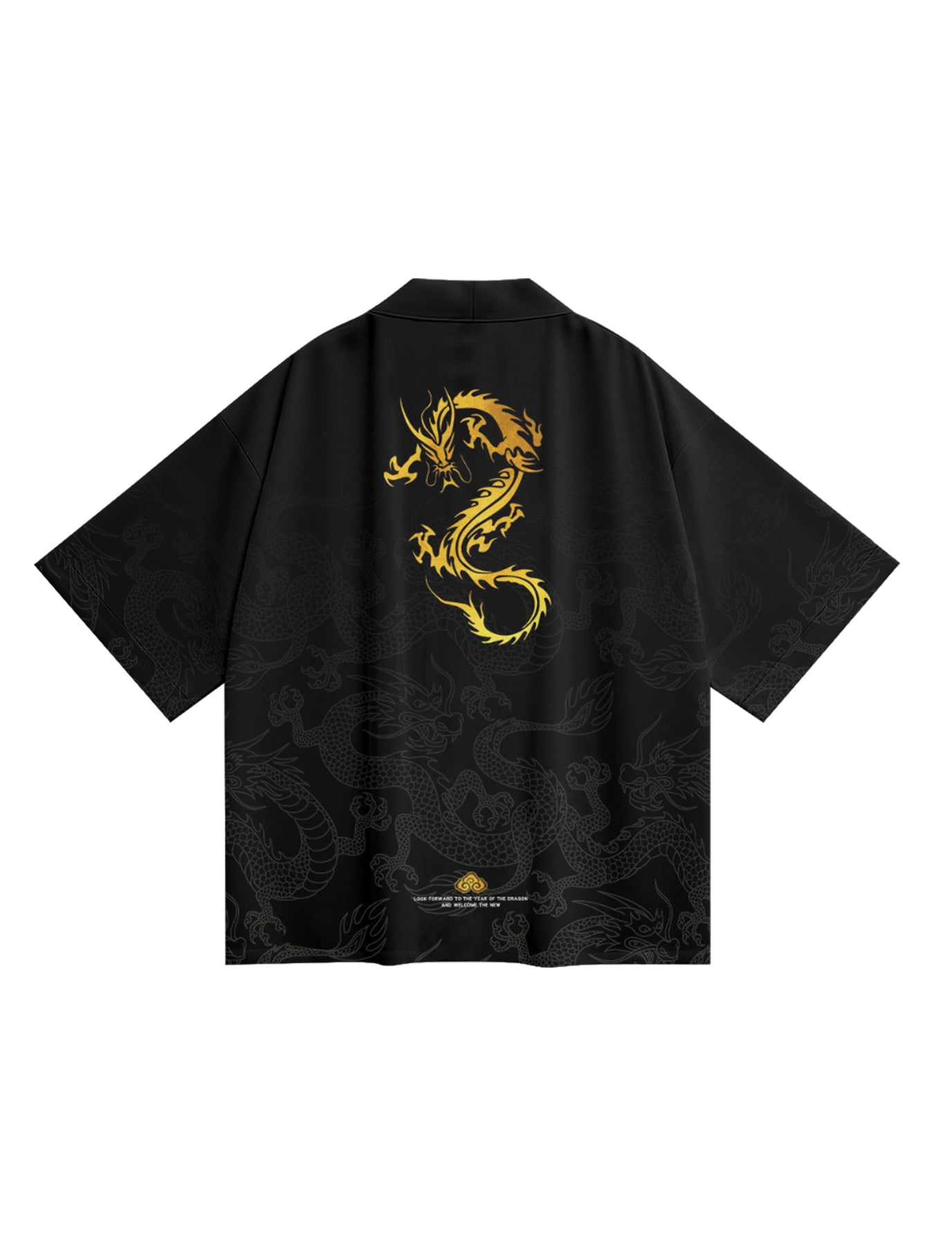 Chinese trend Descendants of the dragon printed kimono Dao robe men's ...