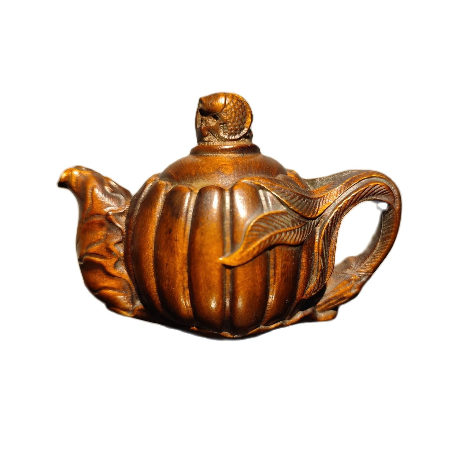 Chinese vintage Boxwood Carved fish statue Teapot hobbies interests ...