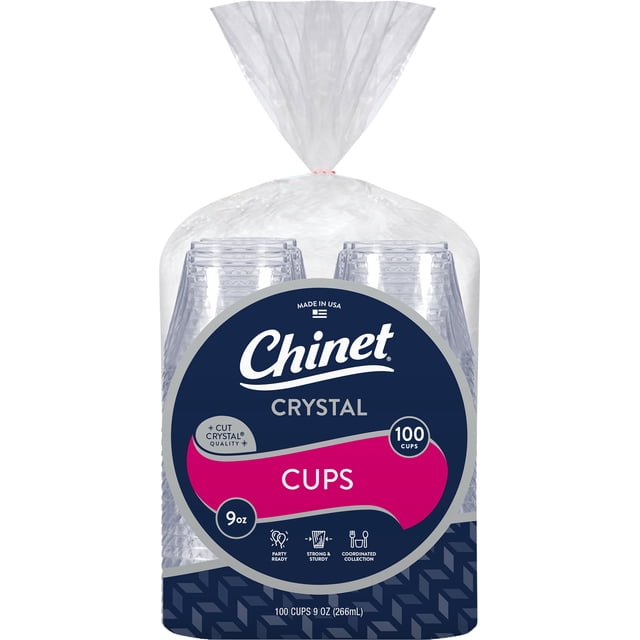 Chinet 100 CT 9 OZ Cut Crystal Plastic Cold Cups - Walmart.com