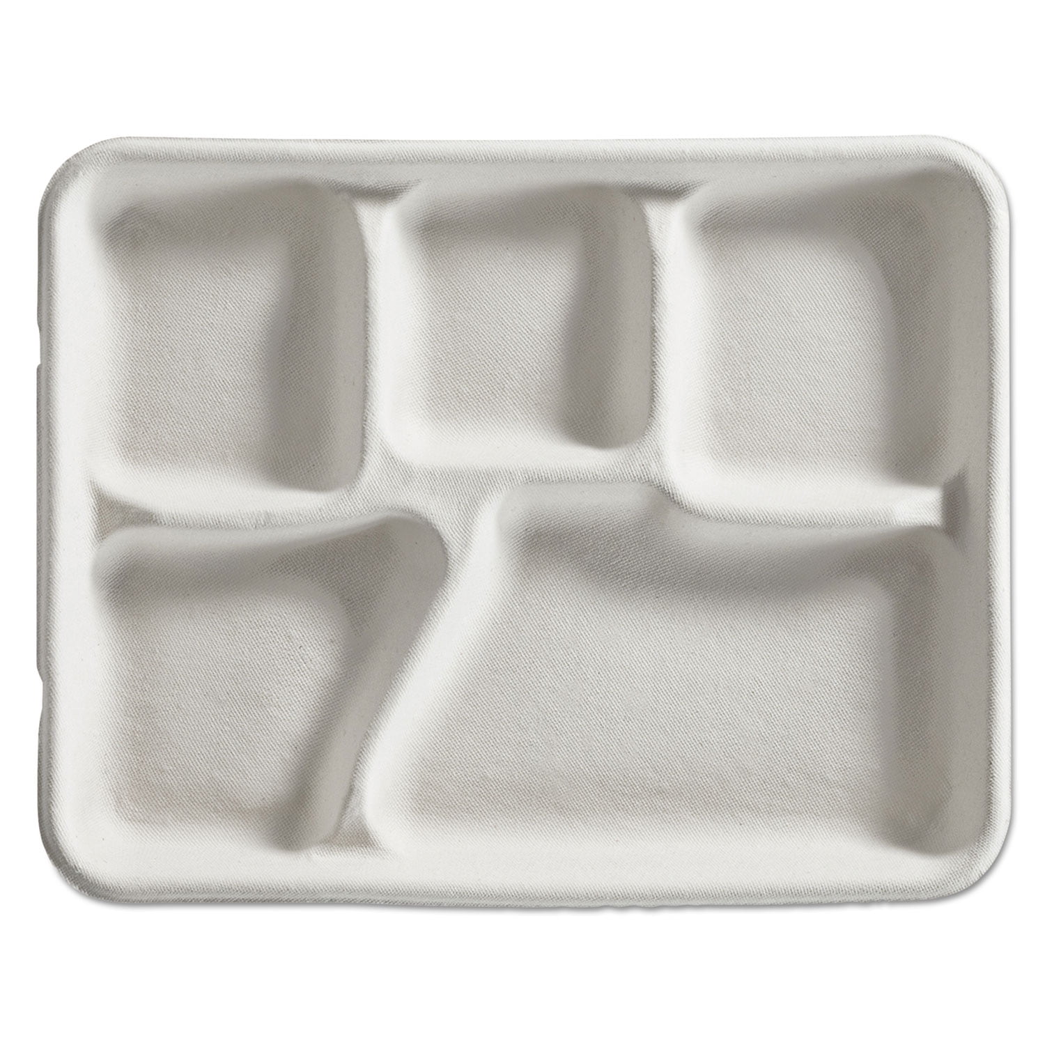 Savaday 4 in. x 6 in. 1 Compartment Paper Molded Fiber Food Tray ...