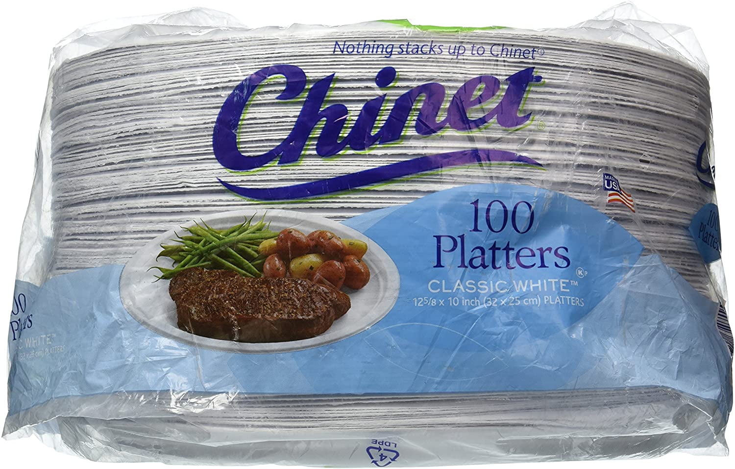 Chinet Classic Disposable 12 5/8-inch x 10-inch Paper Platter, 100 ...