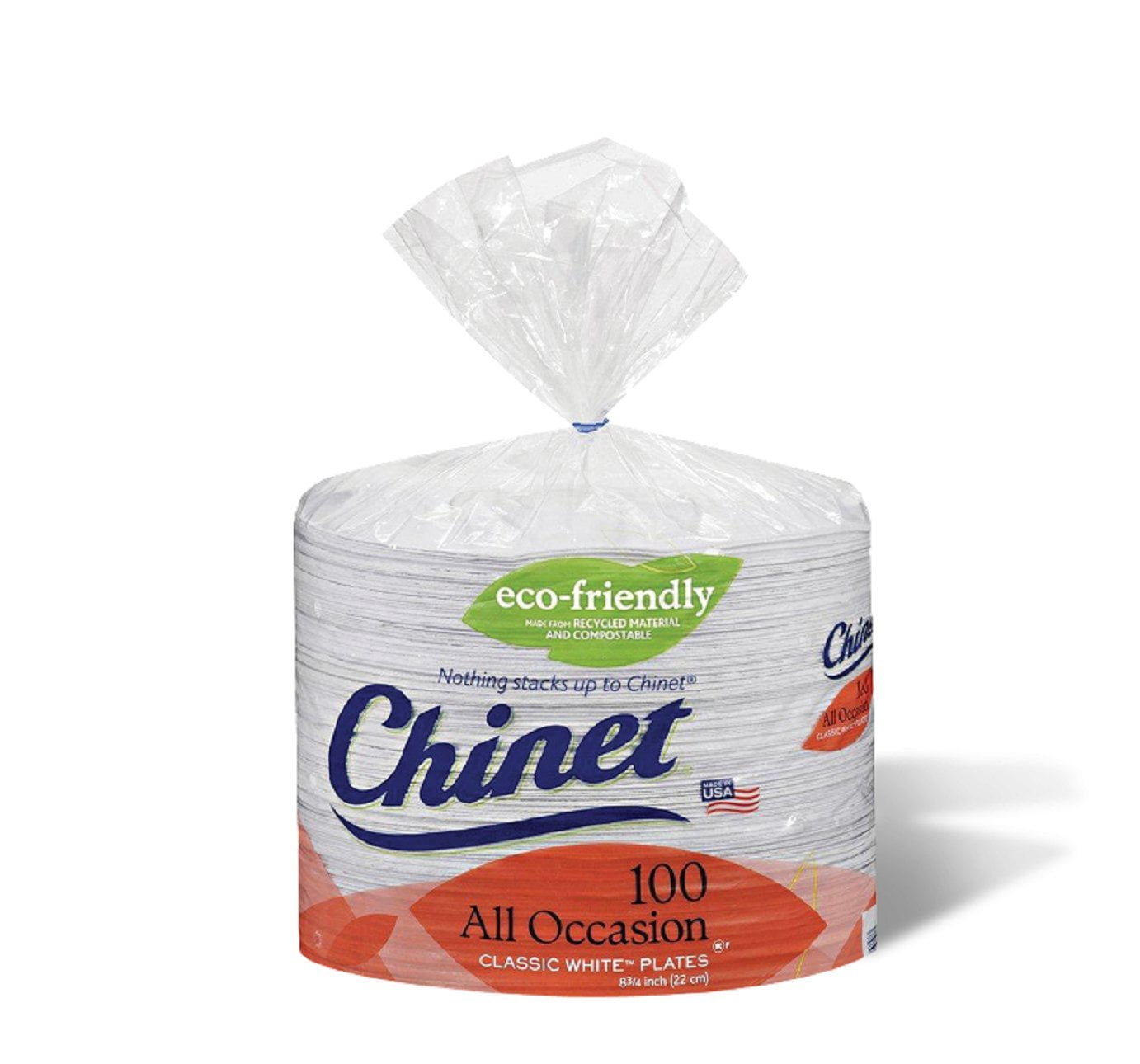 Chinet Classic White, Round All Occasion Fiber Plates, 8.75 Inch, 100 ...