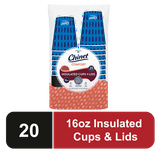 Chinet Comfort® 16oz Premium Disposable Coffee Cups with Lids, To-Go ...