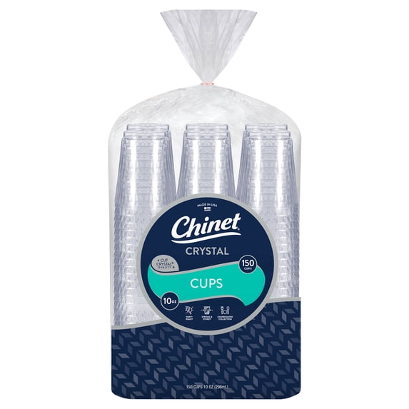 Chinet, Plastic Cup, 10 oz, Clear, 150-count for Parties - Walmart.com