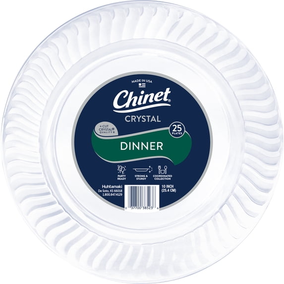Chinet, Plastic Plates, 25 Count, 10 Inch, Crystal Design - Walmart.com