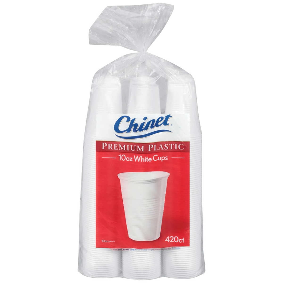 Chinet Premium Disposable 10 oz White Plastic Cups, Bulk 420-count ...