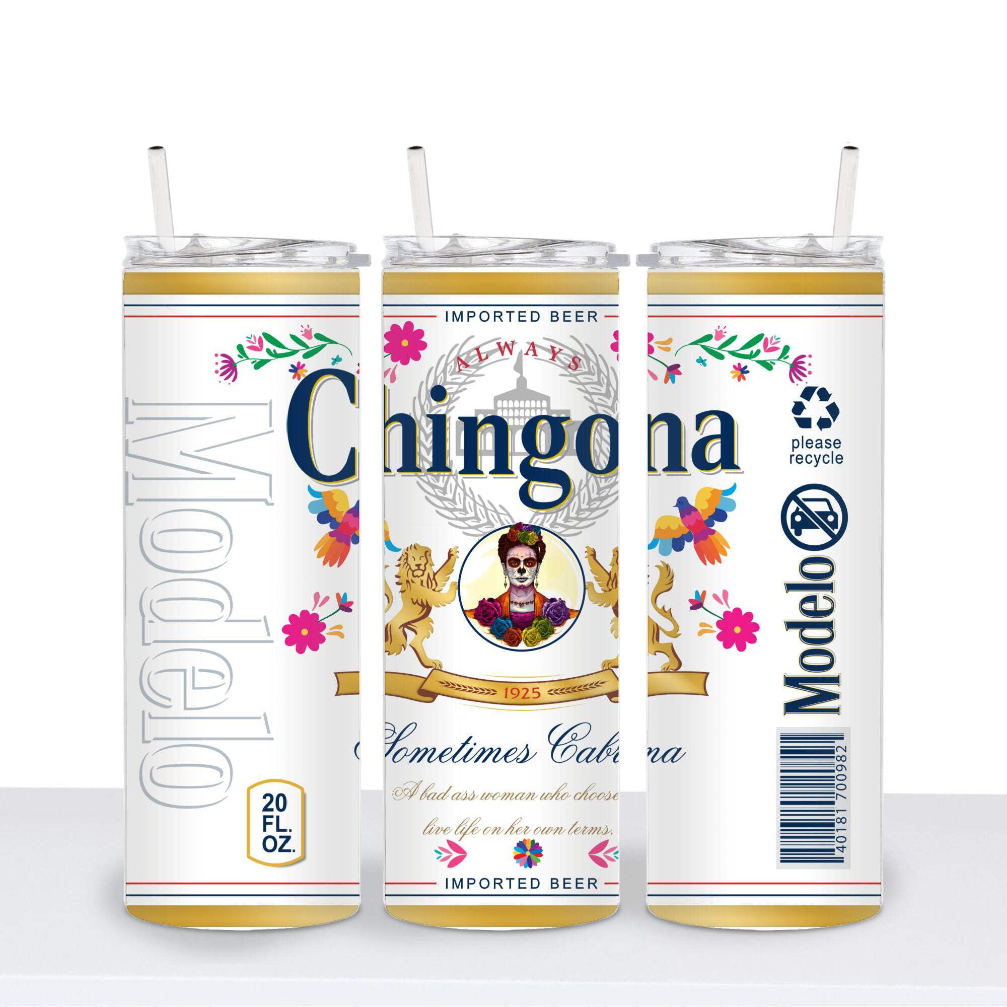 Chingona Beer Inspired 20oz Tumbler - Walmart.com