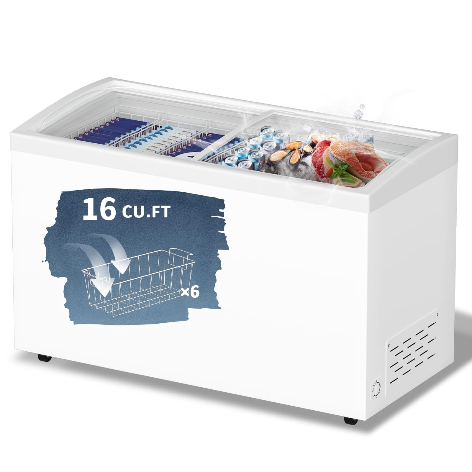Chingoo 16 Cu.ft Commercial Ice Cream Freezer, Display Chest Freezer ...