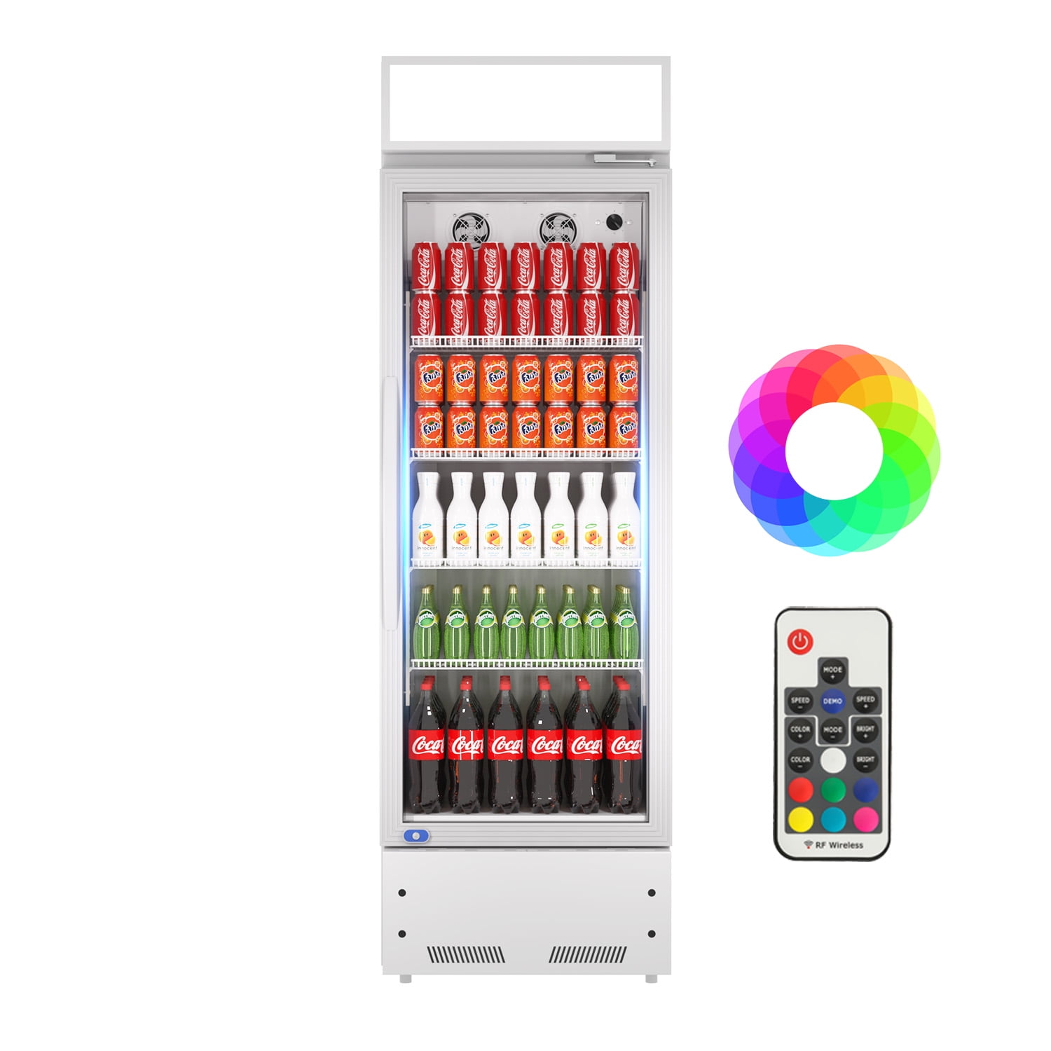 Chingoo 24'' Merchandiser Refrigerator with Glass Door, 11 Cu.ft ...