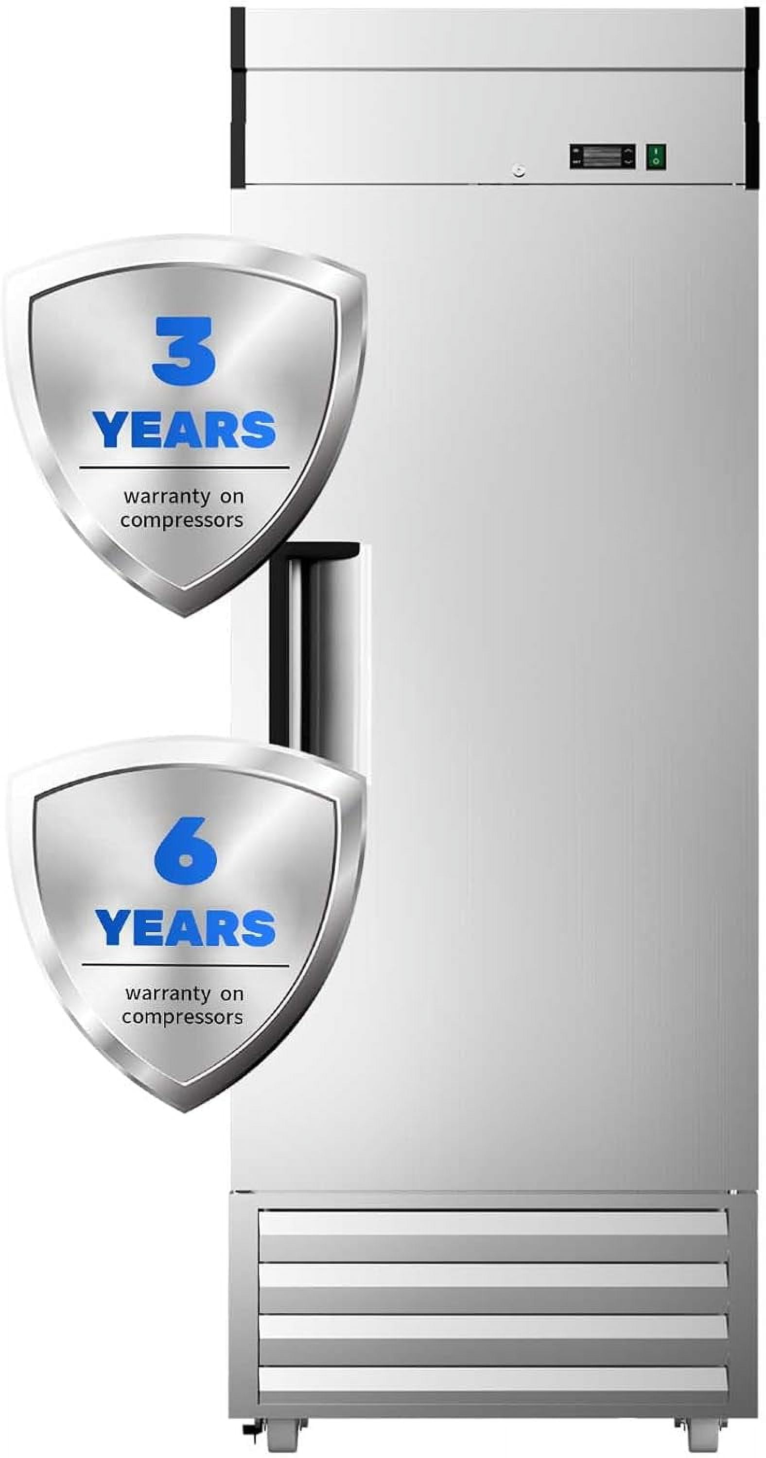 Chingoo Commercial Freezer 1-Door, 23 Cu.Ft 27" Reach-in Stainless ...