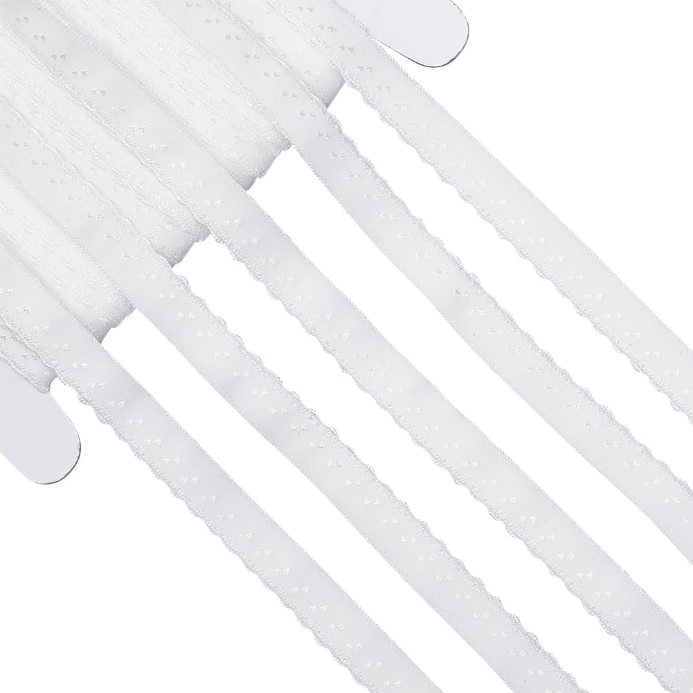 Chinlon Wavy Edge Elastic Band Flat Garment Accessories White 10x1mm ...