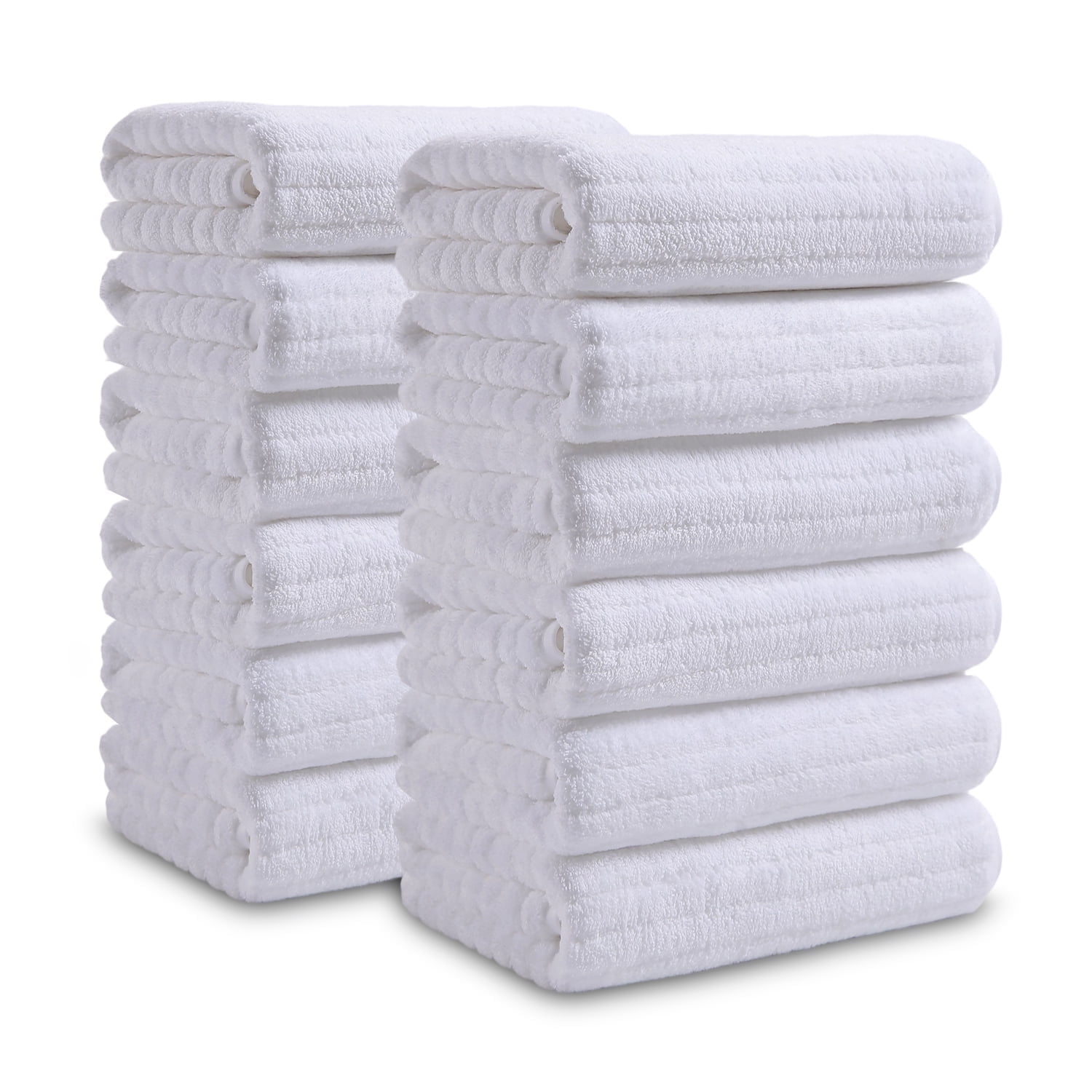Chino Home12 Piece White Premium Hand Towels Set (16" x 31") Ultra Soft ...