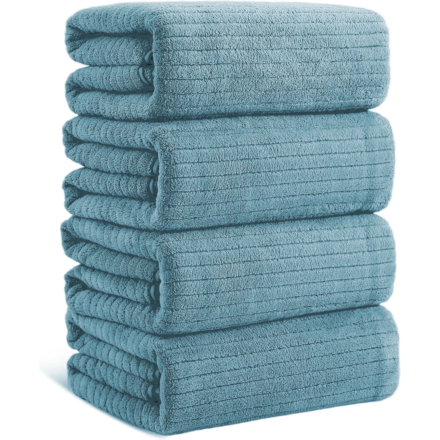 Covina Home 4 Pack Turquoise Bath Towel Set Microfiber Bathroom Towel ...