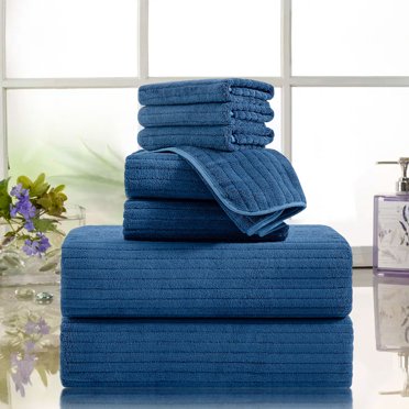 Jessy Home 8 Piece Ultra Soft Bathroom Towels Set, 600 GSM Dark Purple ...