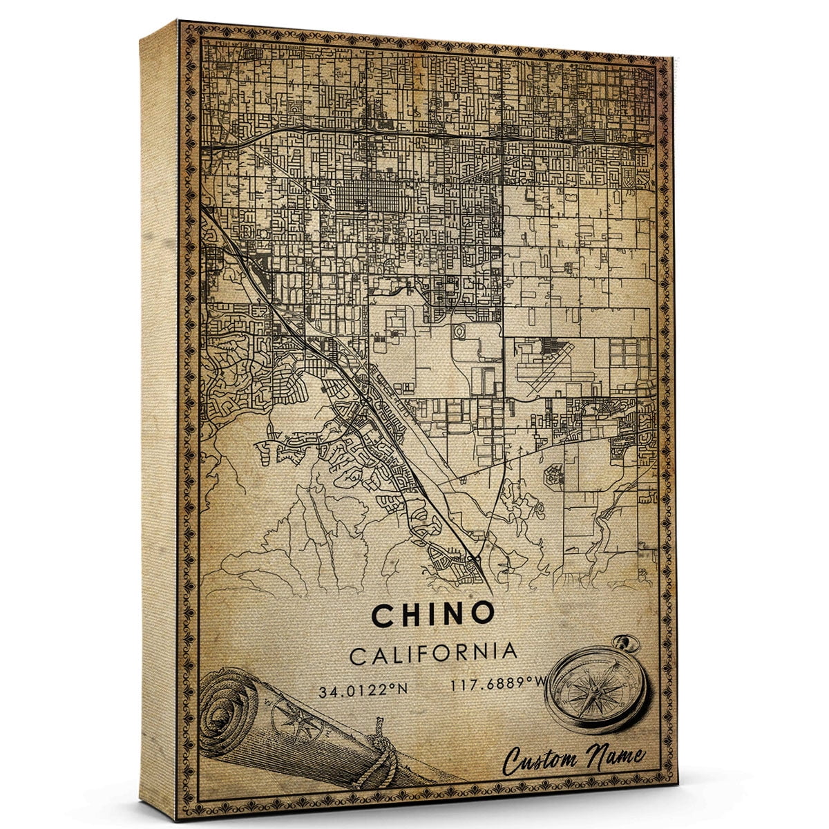 Chino Map Poster, Chino California Street map Chino Map City vintage ...