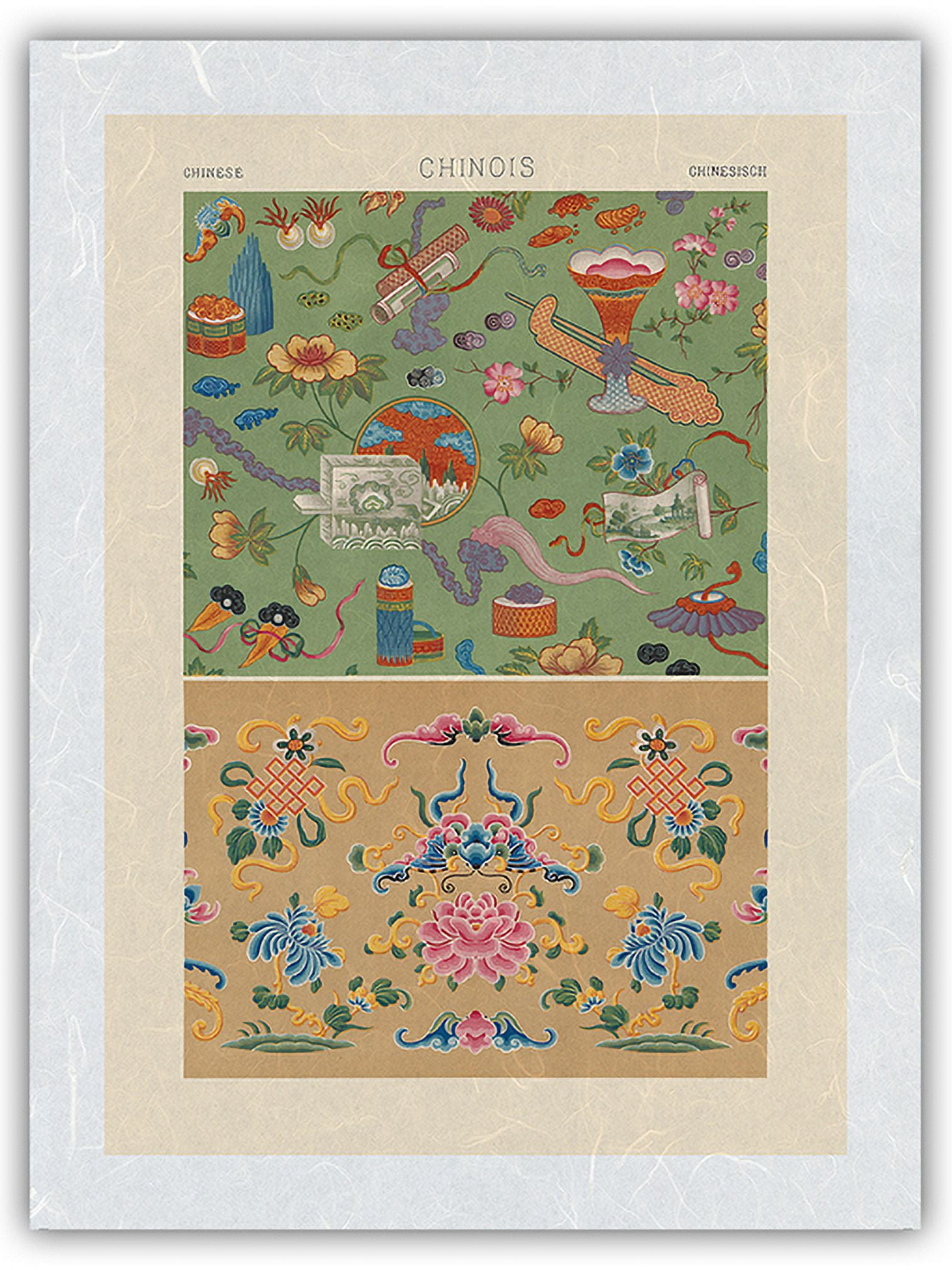 Chinois - Chinese Floral Patterns - Vintage Lithograph Print by Albert ...