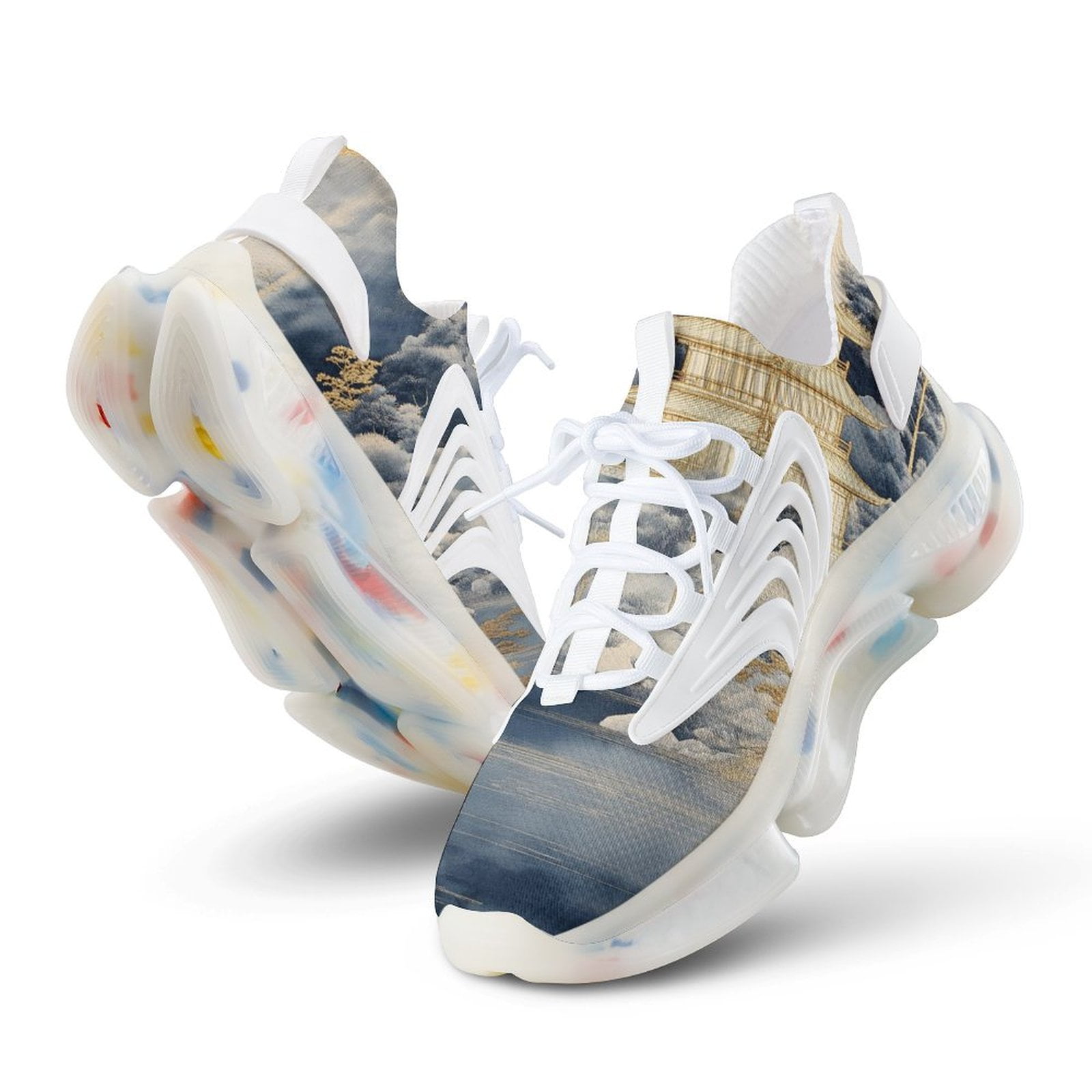 Chinoiserie Architecture Walking Shoes for Men Woman Lightweight Tennis ...