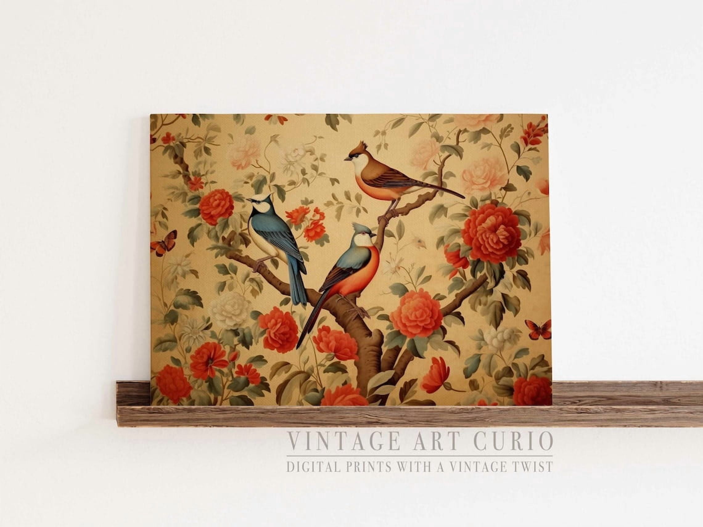 Chinoiserie Birds And Flowers Art Print, Oriental UNFRAMED Poster, Wall ...