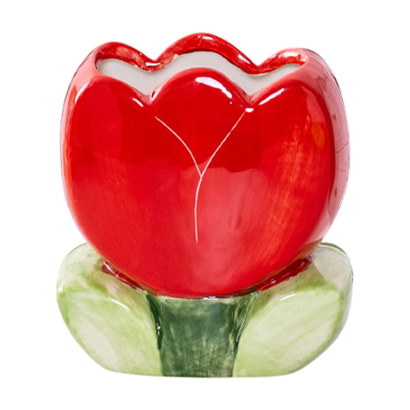 Chinoiserie Ceramic Tulip Desktop Organizer - Cute Flower Pen Pot ...