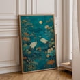 Chinoiserie Crane Teal Asian Landscape Oriental Birds Japanese Style ...