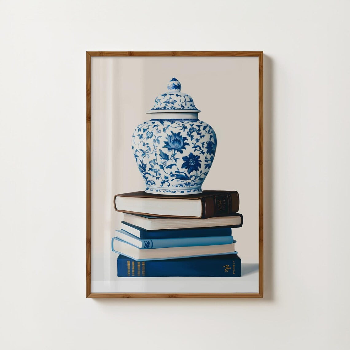 Chinoiserie Ginger Jar Book Print Chinoiserie Wall Art Books Reading ...